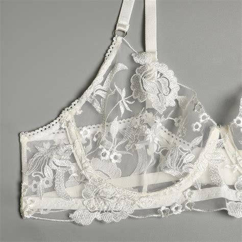 Hot Erotic Sheer Mesh Lace Cupped Sexy Lingerie 2 Piece Open Crotch
