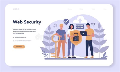 Firewall Web Banner Or Landing Page Network Security Device Monitoring Stock Vector