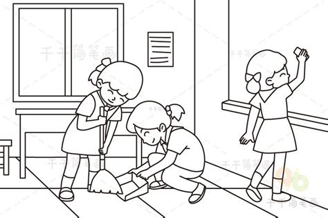 教室大扫除简笔画简单模板打印版（最新14张） 简笔画图片大全