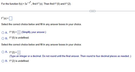solved for the function f x 3e x4 ﻿find f x ﻿then find
