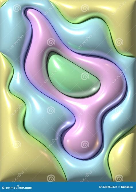 Abstract Image With Smooth Wavy Shapes With A Glossy Effect Sense Of Three Dimensionality And