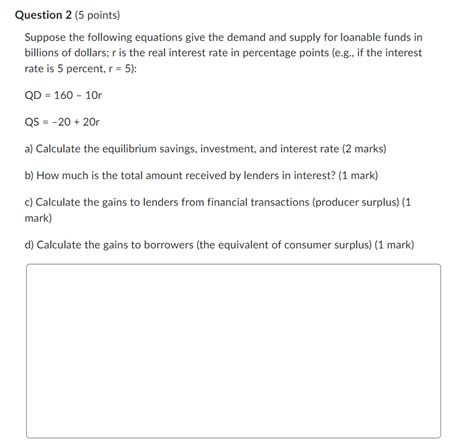 Solved Question 2 5 ﻿points Suppose The Following Equations