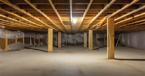 An Area Of Limited Height Under The Floor Of A House With Concrete Wall And Floor The Integral