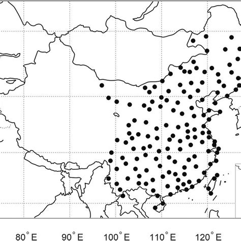 Spatial Distribution Of Stations For The Shared Dataset Download