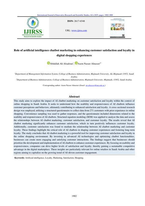 Pdf Role Of Artificial Intelligence Chatbot Marketing In Enhancing