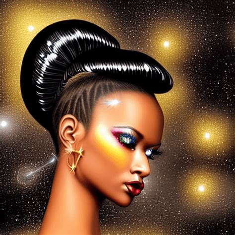 Ebony Girl In Fantasy Space · Creative Fabrica