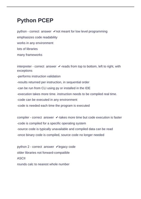 Python Pcep Questions With Complete Solution Pcep Stuvia Us