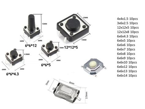 PCS Tactile Push Button Switch Micro Momentary Tact