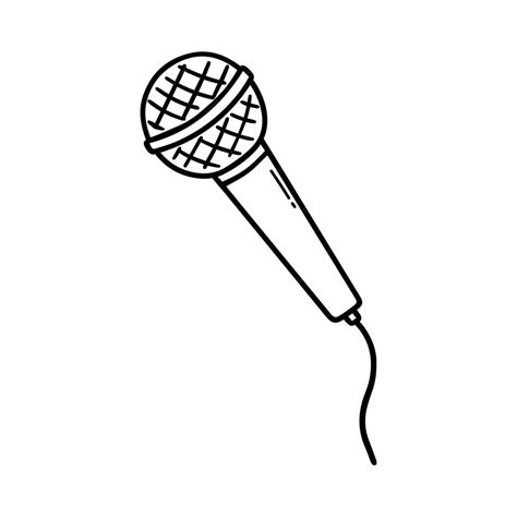 Premium Vector Microphone In Doodle Style Hand Drawn Vector Illustration