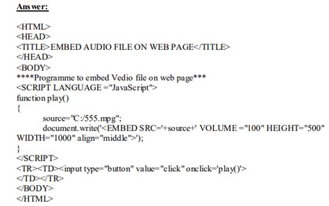 Embed Audio And Video File In Your Web Page Using Chegg