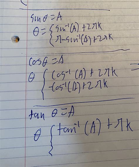 [pre Calculus] Missed A Day Of School What Are These Equations Called I Search Trig Equations