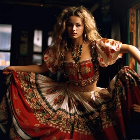 Premium Ai Image Slavic Girl Dancing National Dance In Slavic Clothes