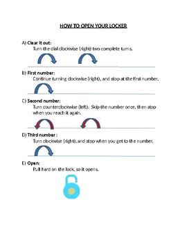 How To Open Your Locker By LFE Resources TPT