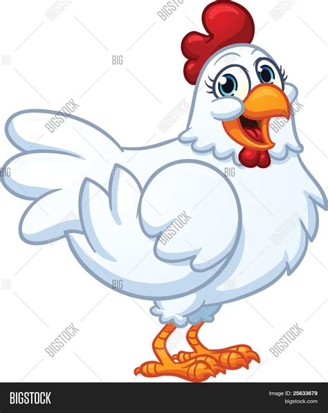 Happy White Hen Vector And Photo Free Trial Bigstock
