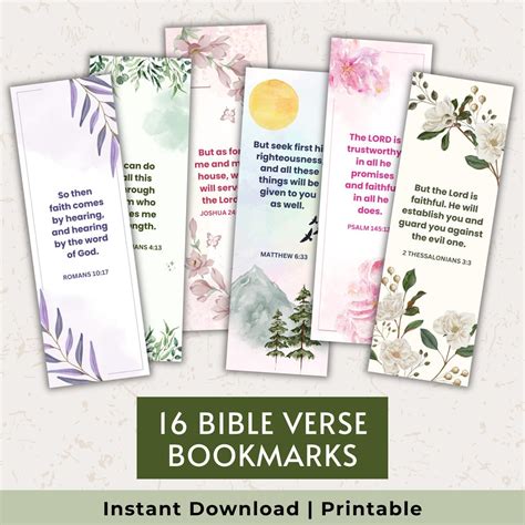 Bible Verse Bookmark Printable Christian Bookmark Printable Scripture