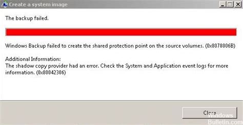 how to fix cannot create restore point error 0x80042306 windows bulletin