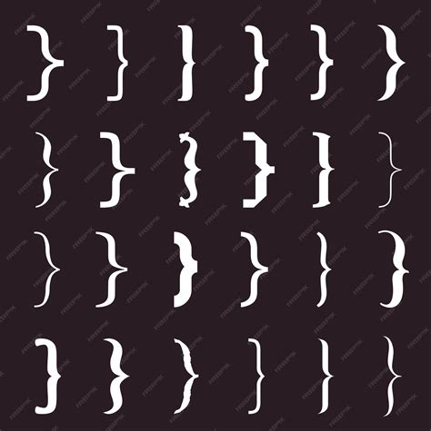 Premium Vector A Set Of Different Curly Braces On A Dark Background