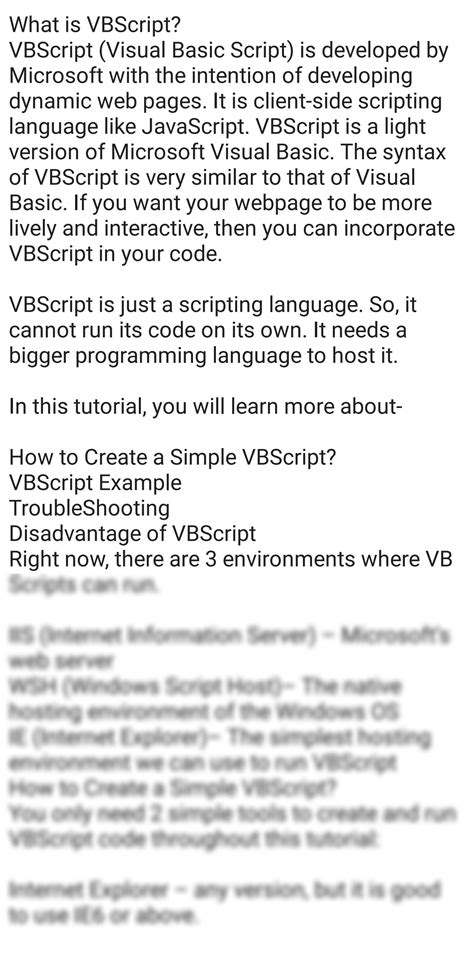 Solution What Is Vbscript Studypool