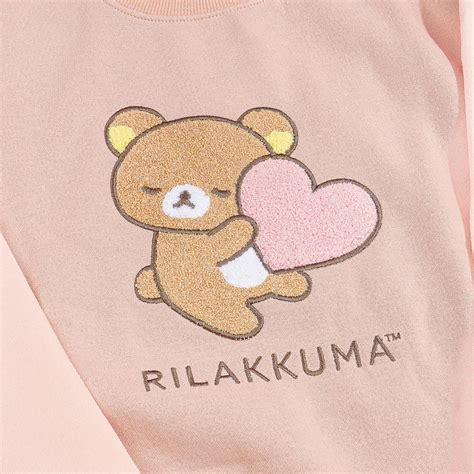 Rilakkuma Heart Hug Sweatshirt Pink Beige Large Blippo