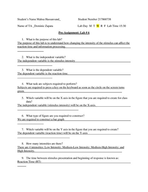 Lab Pre Lab Assignment KINE Students Name Mahsa Hassanvand Student Number