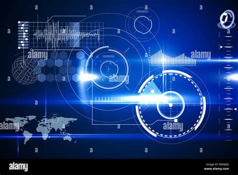 Digitally Generated Blue Technology Interface With Glow Stock Photo Alamy