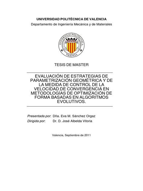 Tesis Pdf Optimización Matemática Algoritmo Genético