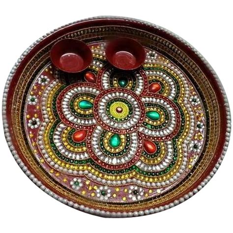 Multicolor Decorative Pooja Steel Plates At Best Price In Vadodara Id