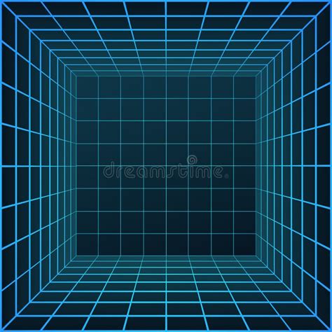 Wireframe Of Room Sci Fi Futuristic Building Architecture Virtual