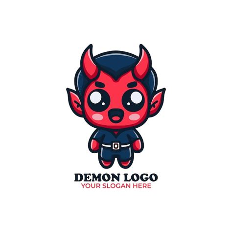 Premium Vector Cute Little Demon Logo Design