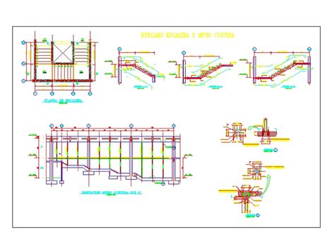 Detalles De Escalera Y Anclajes De Estructura Metálica A Losa De