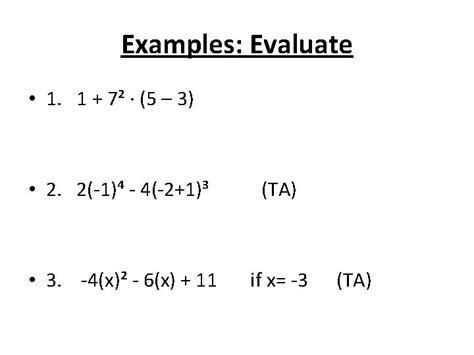 1 2 Evaluate And Simplify Algebraic Expressions Numeric