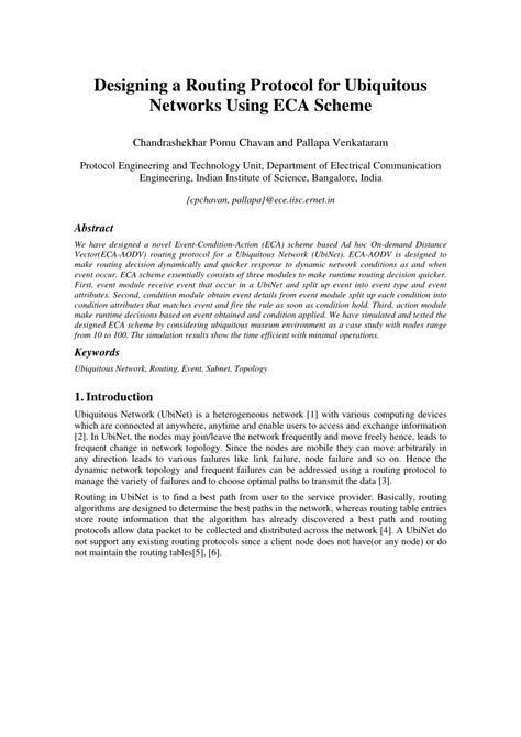 Pdf Designing A Routing Protocol For Ubiquitous Networks Using Eca Scheme