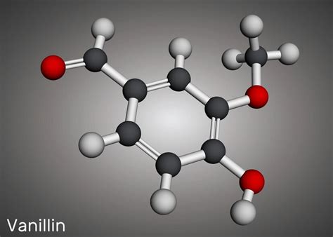 Premium Photo Vanillin Molecule It Is Flavor Compound Molecular Model