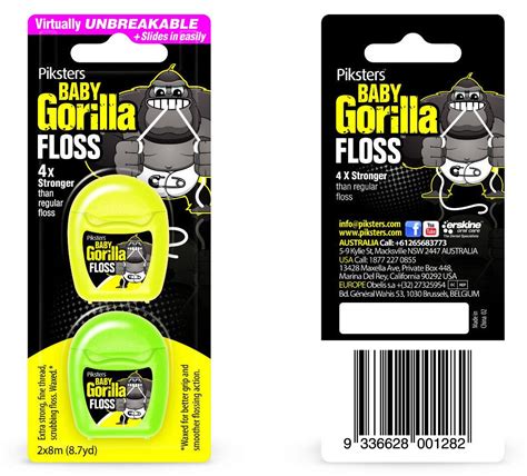 Piksters Gorilla Dental Floss Mini Twin 2x8m Packs Interdental Brush Buyers Club