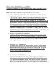VAL ACT CHAPTER THE ETHICAL DIMENSION OF HUMAN EXISTENCE VALUE Pdf ETHICS FOUNDATIONS