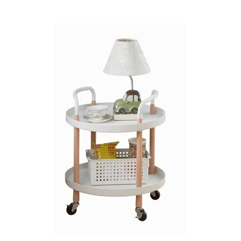 Multi Tier Mobile Storage Table Space Saving Movable Trolley Rack