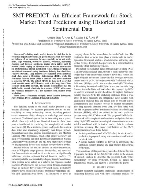 Smt Predict An Efficient Framework For Stock Market Trend Prediction Using Historical And