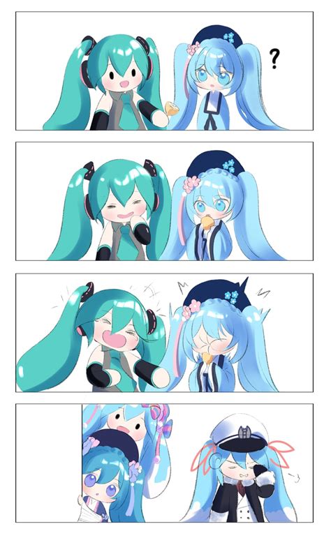 Hatsune Miku Yuki Miku Yuki Miku And Yuki Miku Vocaloid Drawn By Theazureciel Danbooru