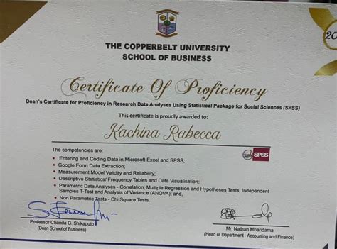 Recently I Was Awarded A Certificate Of Proficiency In Research Data