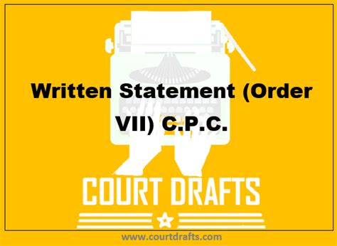 Written Statement Order VII C P C