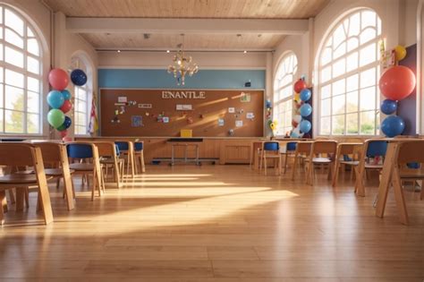 Premium Photo School Decoration With Space On Wooden Surface