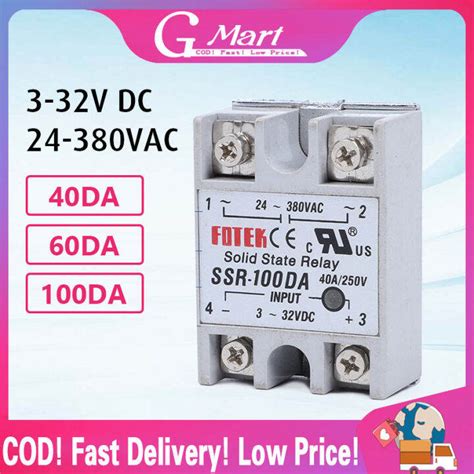 40a 60a 100a Solid State Relay Module 3 32v Input Dc 24 480v Ac Output Sr 40da Ssr 60da Ssr