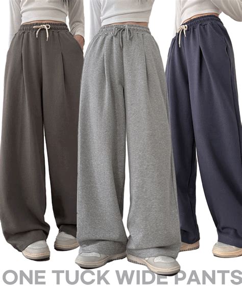 11할인 인생팬츠데일리 원턱 와이드핏 트레이닝팬츠 에이블리