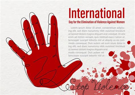 Mano Humana Roja Con Estilo De Una Línea Y Día Internacional Para La