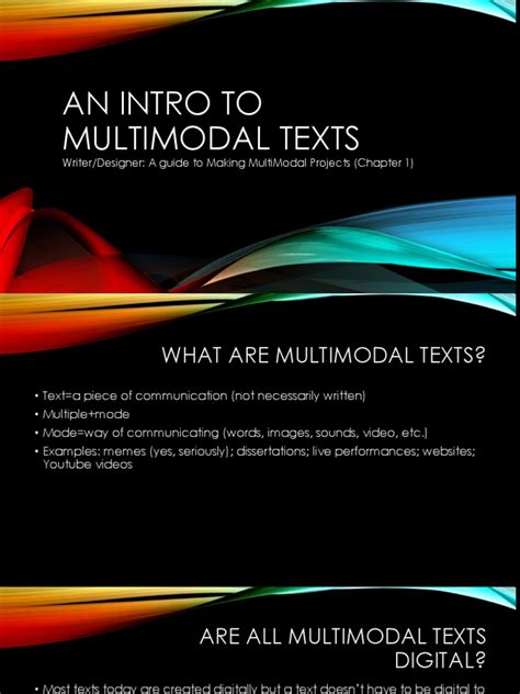 An Intro To Multimodal Texts Pdf Psychological Concepts Semiotics