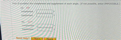 Solved Find If Possible ﻿the Complement And Supplement Of