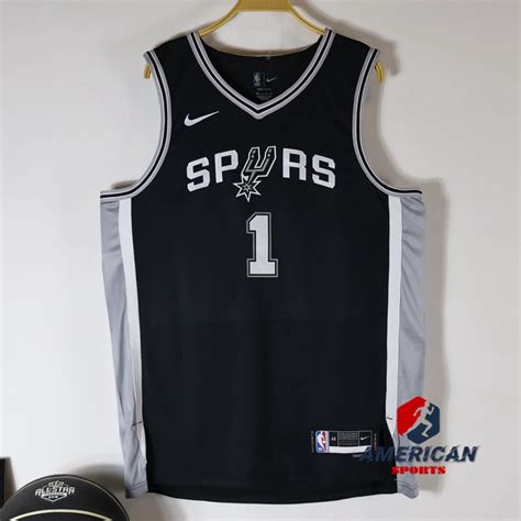 男式 Nba 聖安東尼奧馬刺隊 Bordados Victor Wembanyama 黑色籃球球衣 蝦皮購物