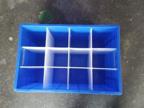 Blue Rectangular Partition Crate For Shop Dimension 500x 325 X 360
