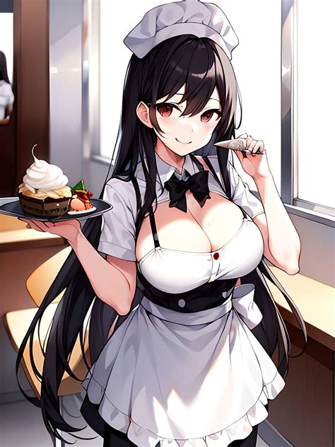 Rule 34 Ai Generated Big Breasts Bowtie Cake Cleavage Long Hair