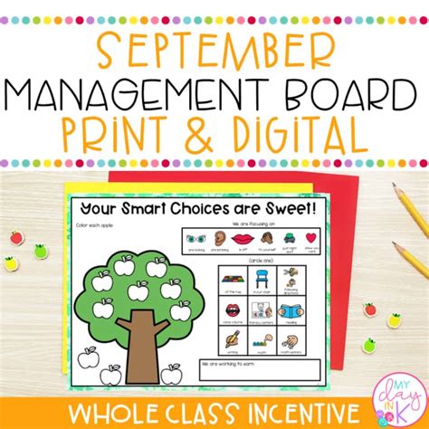 September Classroom Management Board Whole Class Incentive Print